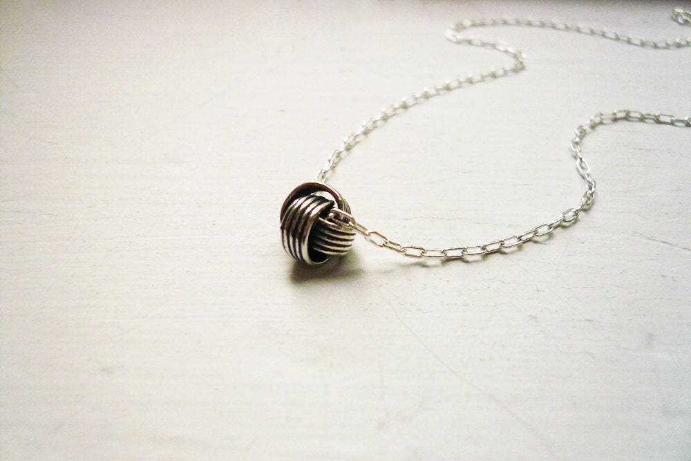 Silver Love Knot Necklace in Sterling Silver Sweet and - Etsy