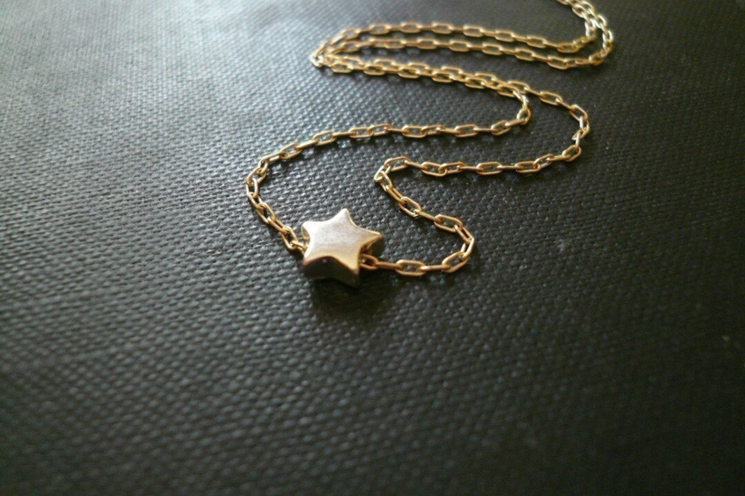 Silver and Gold Star Necklace. Tiny Star Necklace in Sterling - Etsy