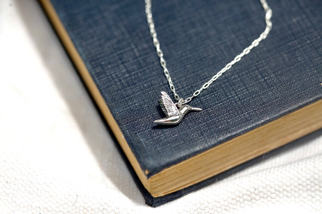 Silver Hummingbird Necklace - Silver Bird Necklace, Hummingbird Jewelry ...