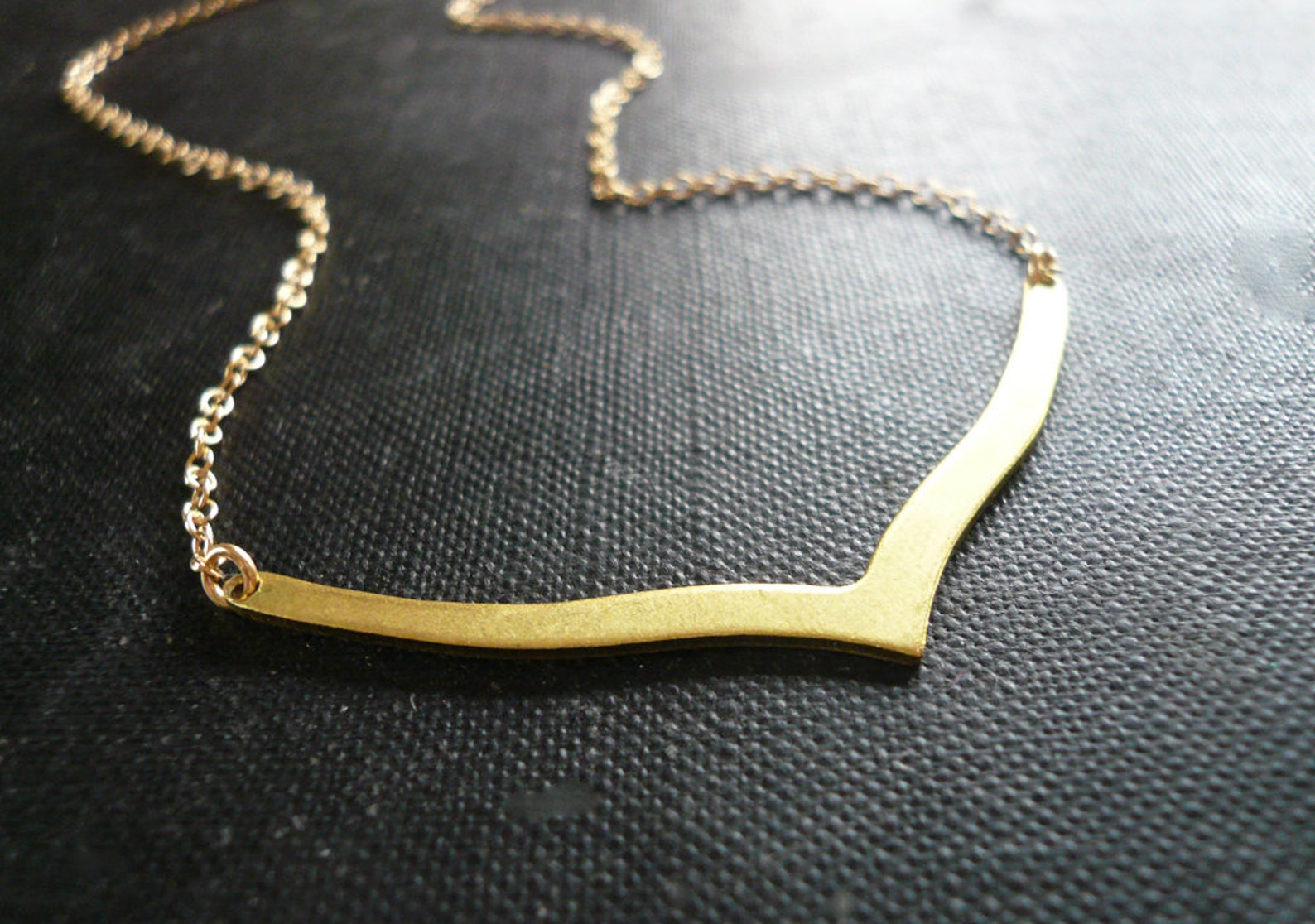 Gold Chevron Necklace in Brass and Gold Filled . Gold - Etsy