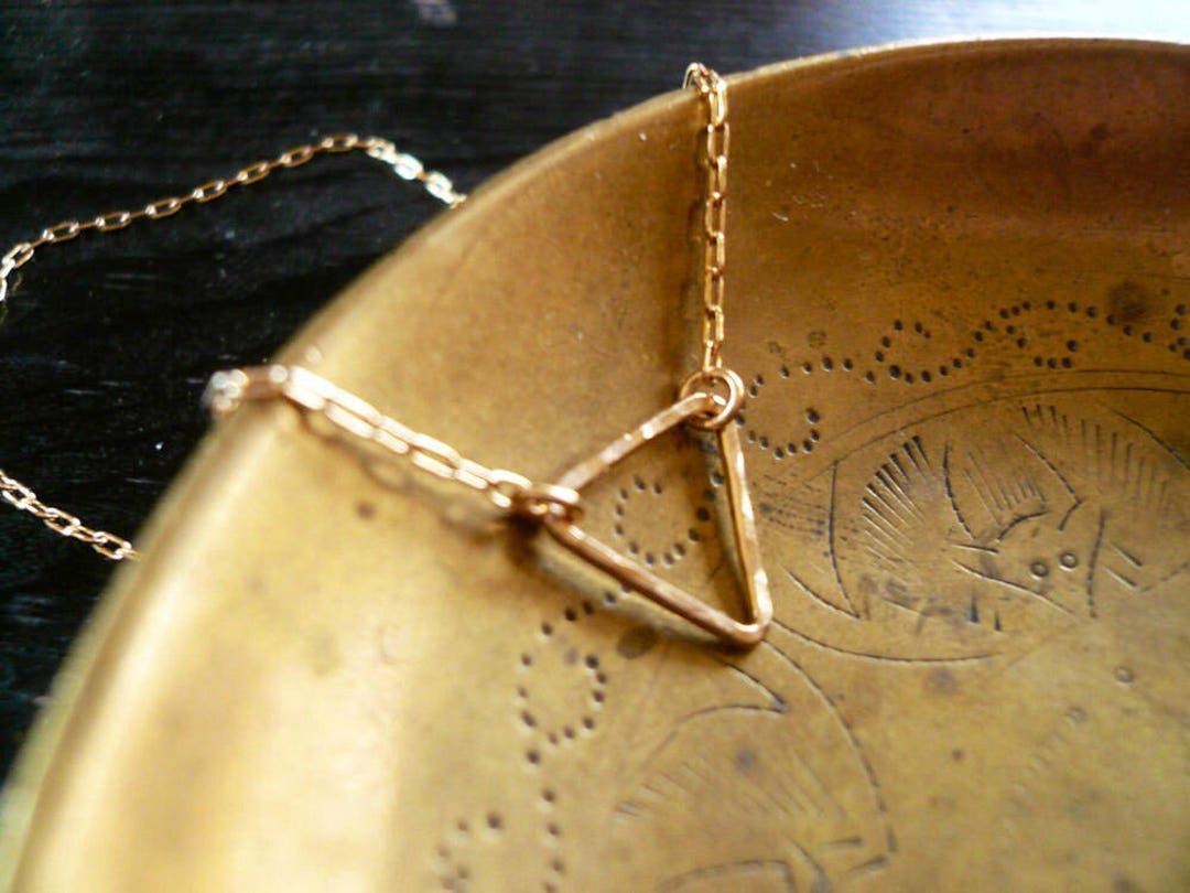 Open Gold Triangle Necklace in Gold Filled - Dainty Gold Geometric ...