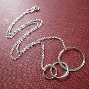 Linked Circles Necklace in Sterling Silver Three Entwined Rings. New ...