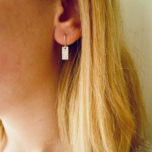 Sterling Silver Bar Earrings - Etsy