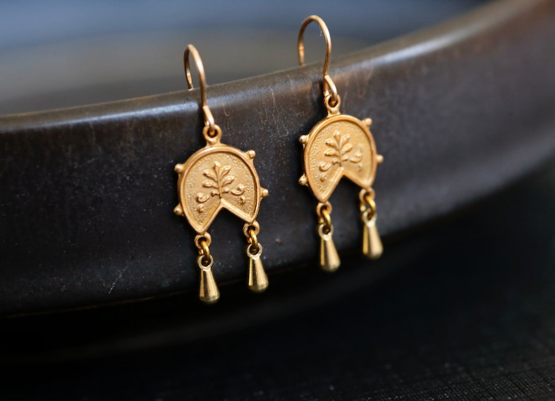 Ancient Greek Style Earrings. 14K Gold Filled and Brass Earrings ...