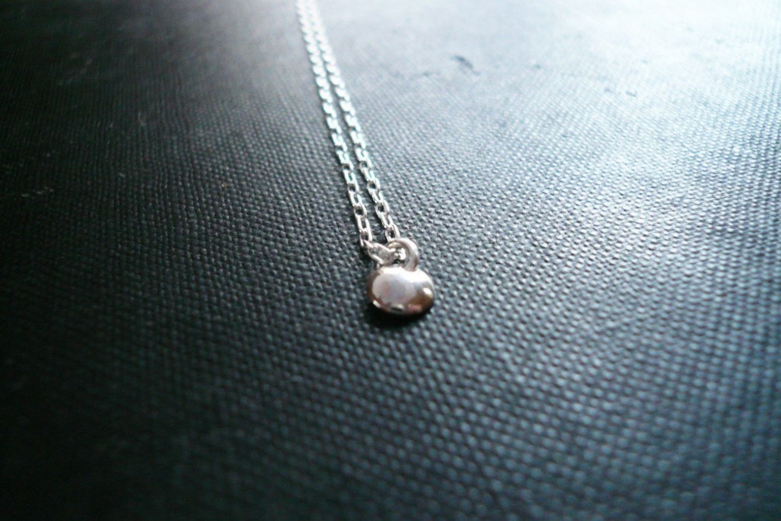 Tiny Drop Necklace in Sterling Silver Tiny Dome Dot Silver - Etsy