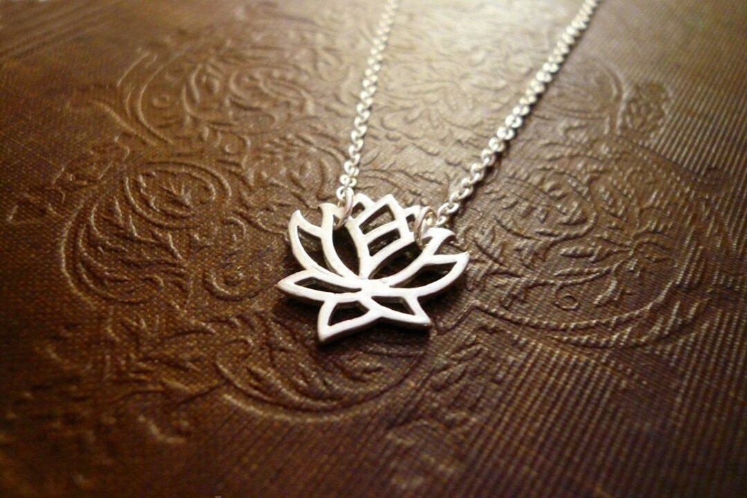 Silver Lotus Necklace. Sterling Silver Lotus. Silver Blooming Flower ...