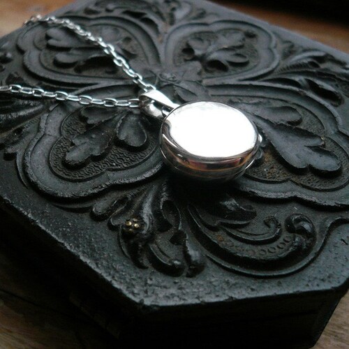 Sterling Silver Locket Necklace Laser Custom Engraved Locket | Etsy