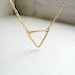 Dainty Gold Filled Triangle Necklace - Hammered Geometric Chevron - Etsy