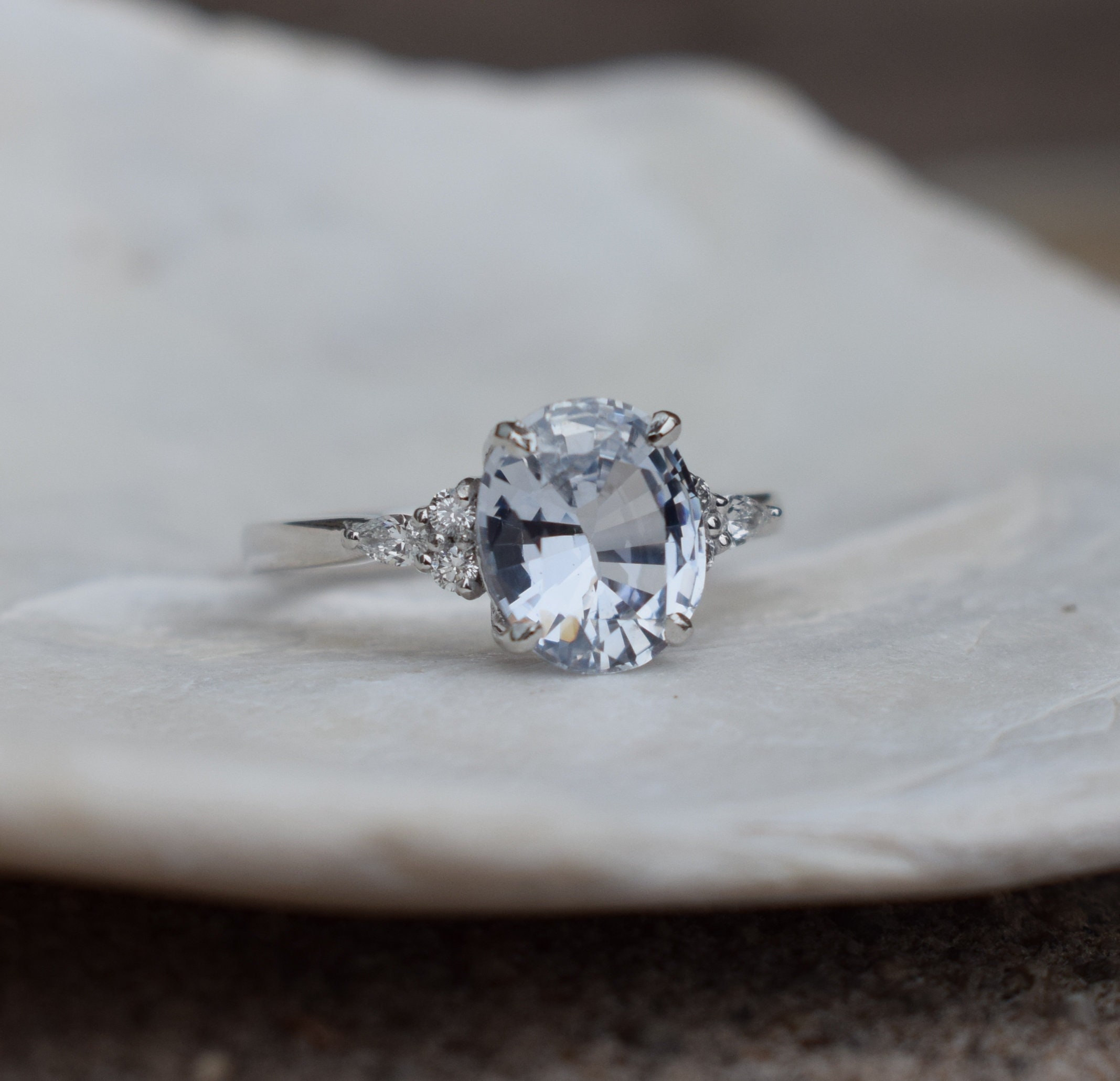 Hail sapphire engagement ring. Color change sapphire ring 2.4ct oval ...