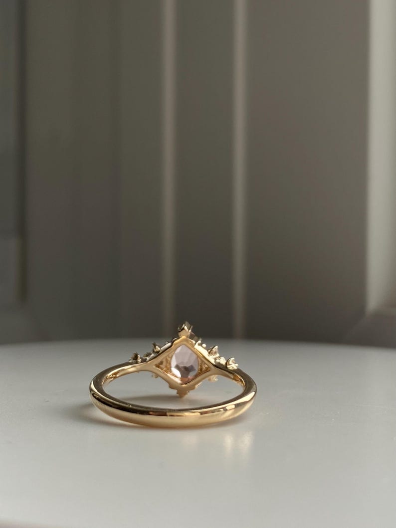 Greata Fantasy Pink Sapphire Engagement Ring: 14k Gold Whimsical ...
