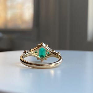 Dela Emerald Gold Ring. Fairytale Fantasy Ring. 14k Yellow Gold ...