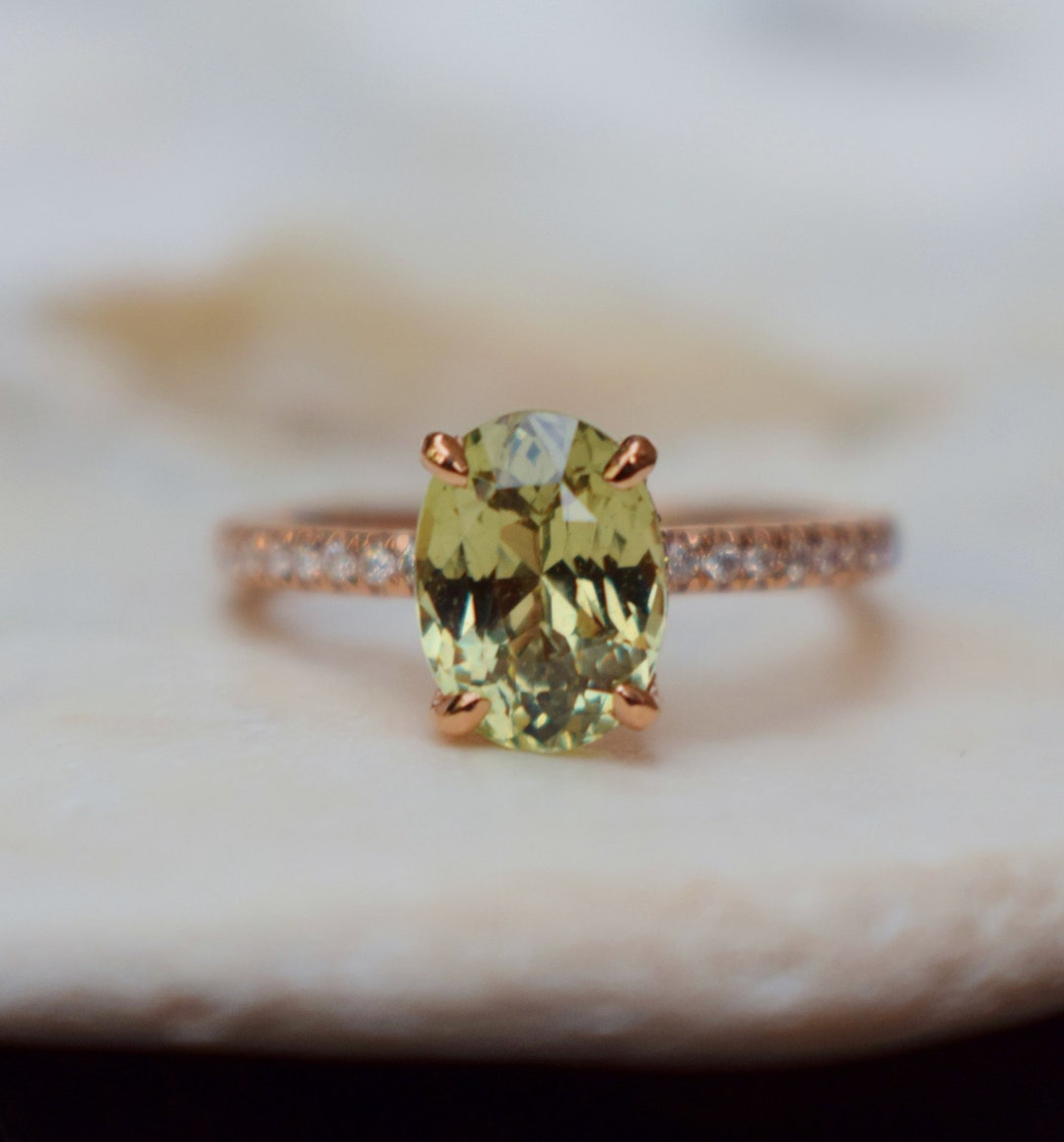 Olive Green Sapphire Engagement Ring. Blake Lively Sapphire Engagement ...