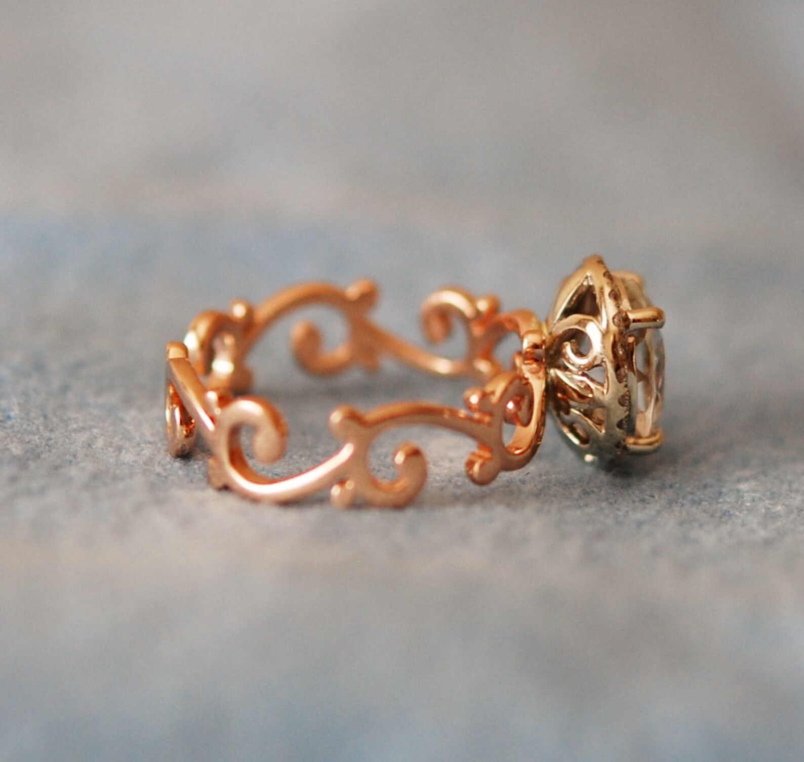 Floral Engagement Ring Vine Engagement Ring 2.21ct Oval - Etsy