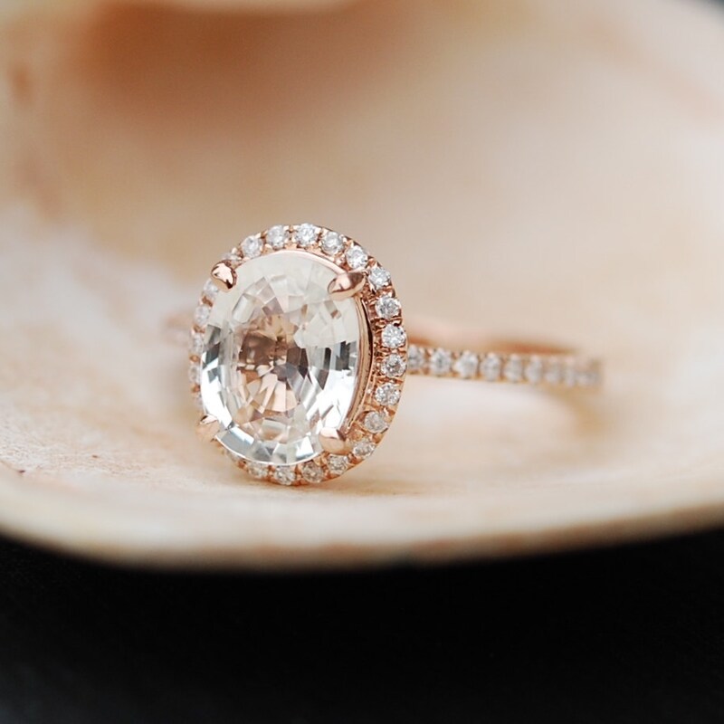 White Sapphire Ring - Etsy