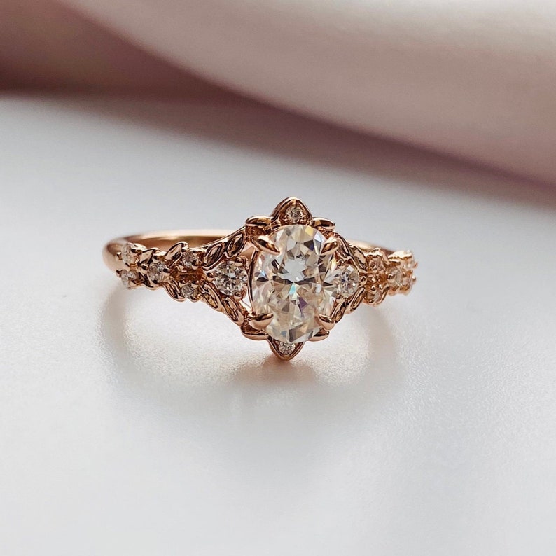 Arwen Elvish Lab Diamond Engagement Ring: 14k Gold Fantasy Ring - Etsy