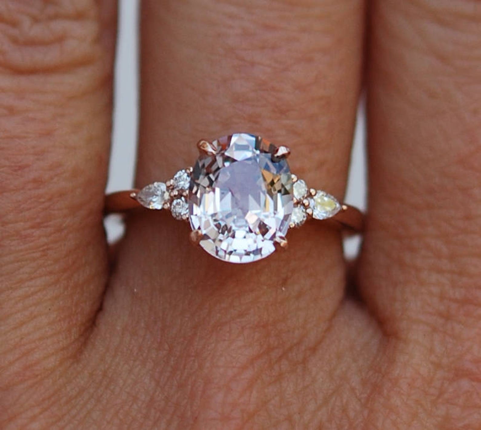 1.7ct Blush Sapphire Ring. Light Pink Engagement Ring. Rose - Etsy