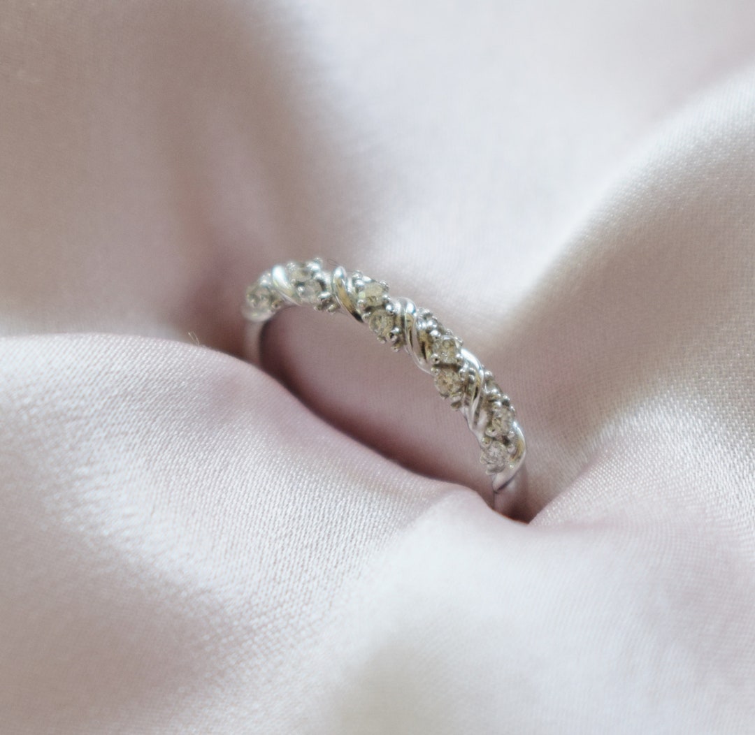 Diamond Wedding Band. Twisted Diamond Wedding Band. White Gold Band ...