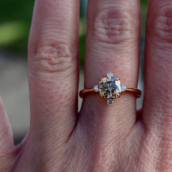 Brown Diamond Ring - Etsy