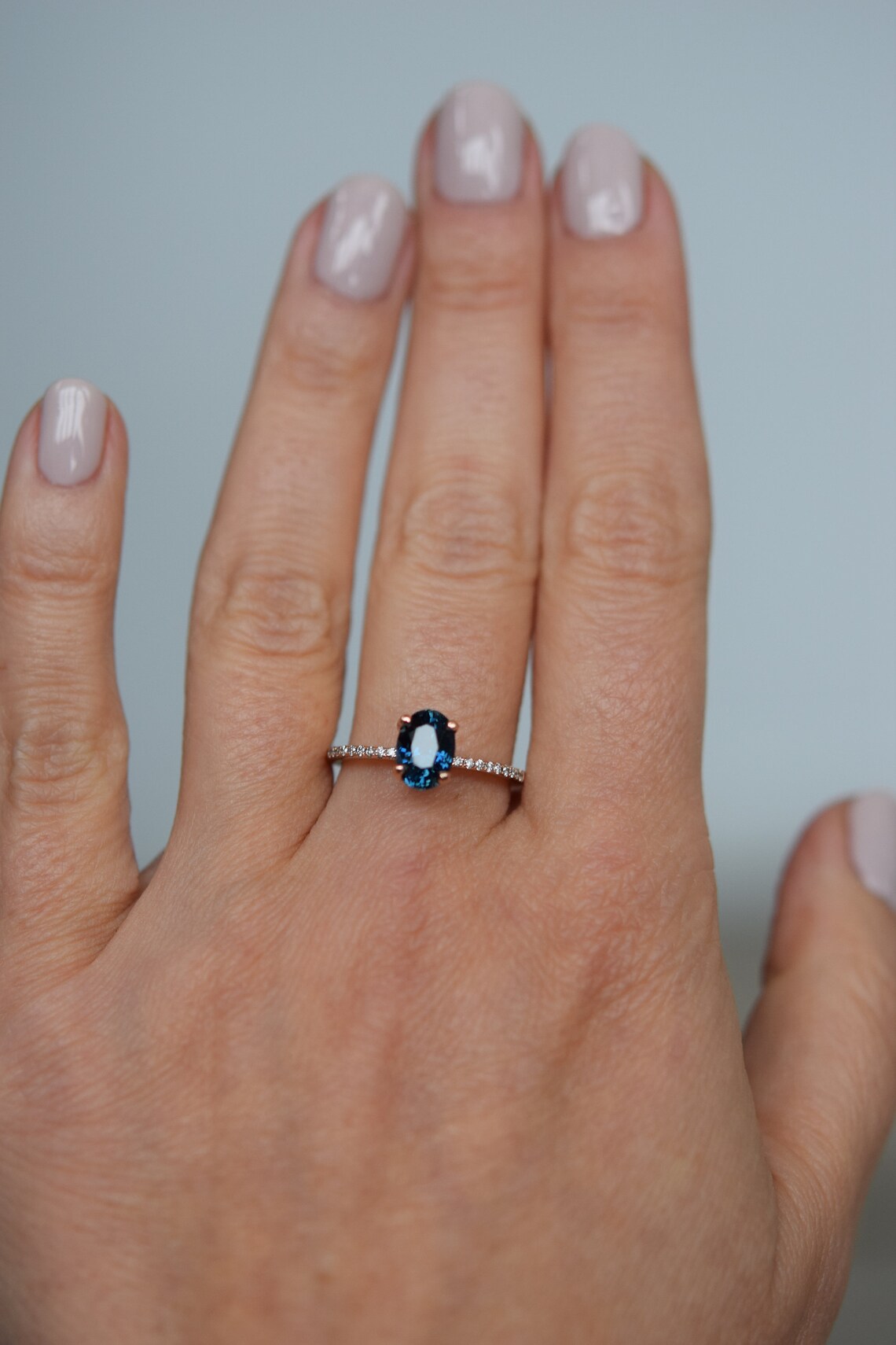 Navy blue sapphire engagement ring. Peacock blue sapphire 2ct | Etsy