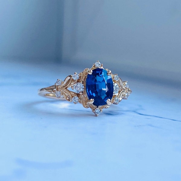 Blue Engagement Ring - Etsy