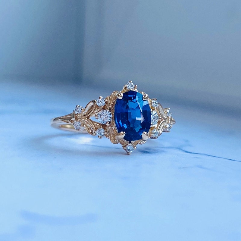 Blue Engagement Ring - Etsy