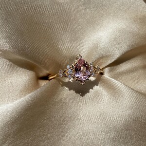 Greata Fantasy Pink Sapphire Engagement Ring: 14k Gold Whimsical ...