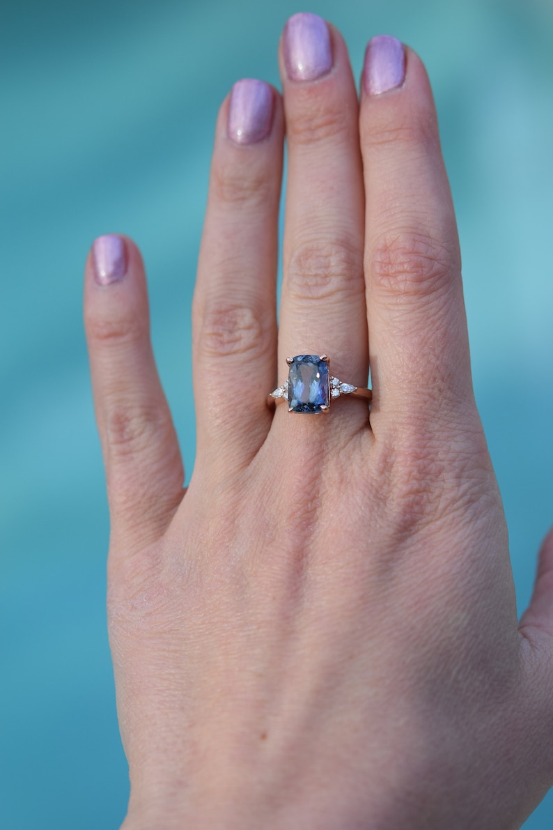 Teal Tanzanite Engagement Ring. Peacock Blue Tanzanite 5.03ct - Etsy