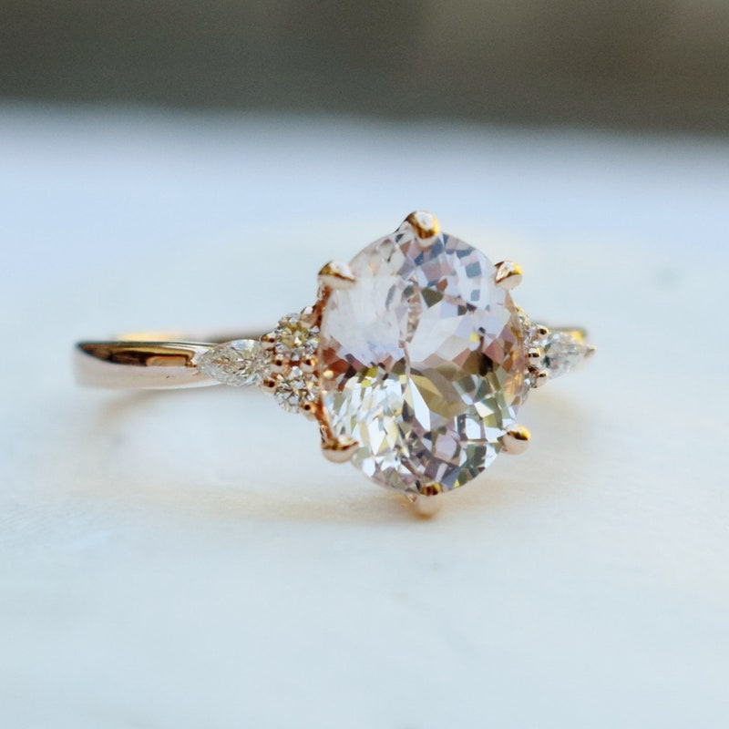 Engagement Ring White Sapphire - Etsy