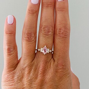 Greata Fantasy Pink Sapphire Engagement Ring: 14k Gold Whimsical ...