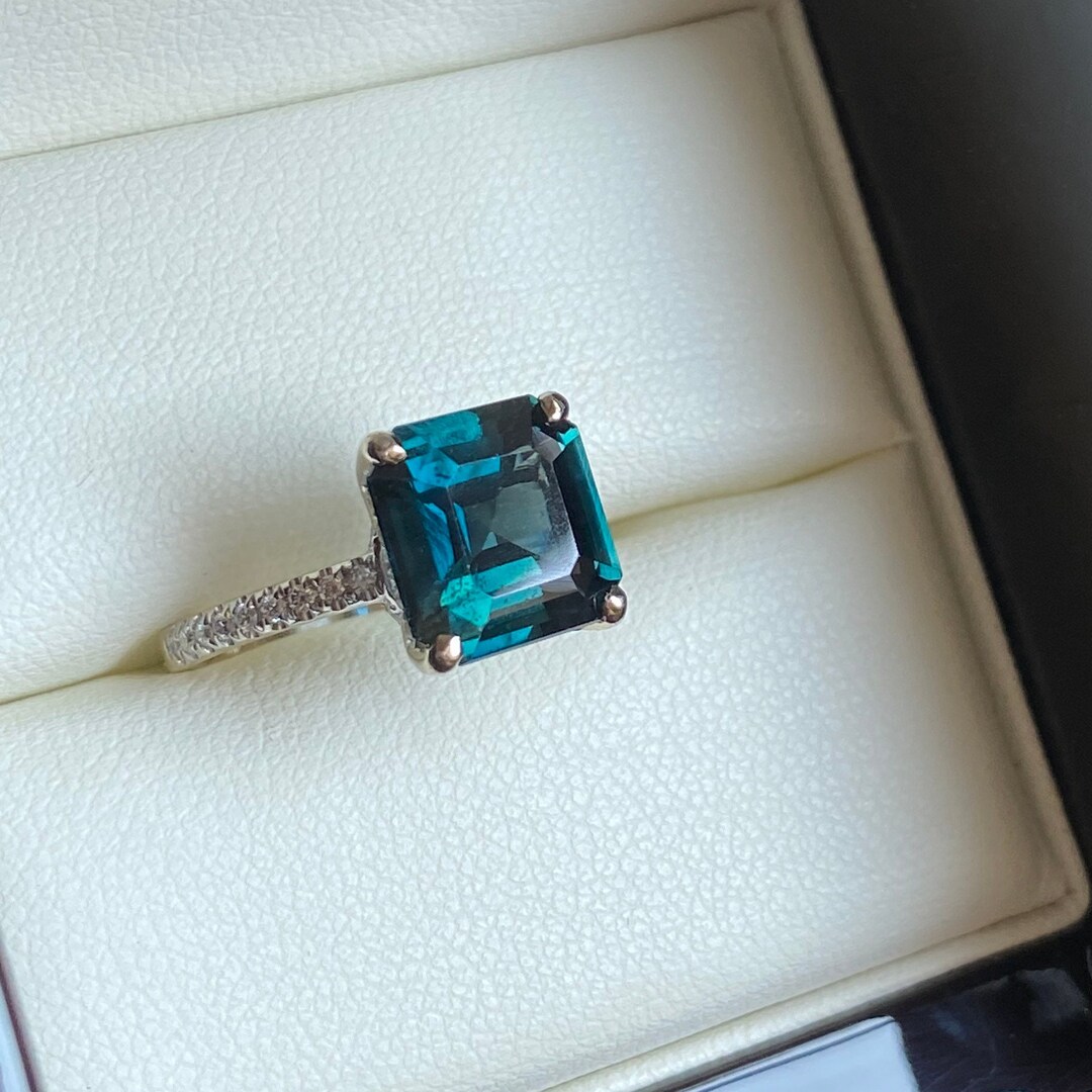 Mermaid Blue Green Sapphire Ring. Engagement Peacock Sapphire Ring ...