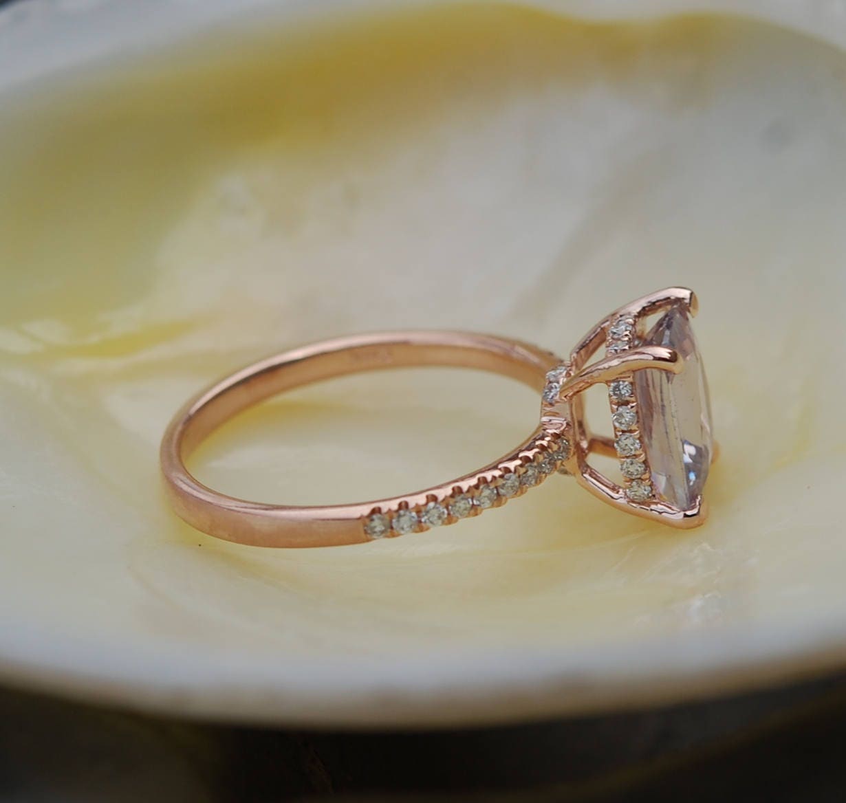 Engagement Ring. Dusty lavender sapphire ring Rose Gold Engagement Ring ...