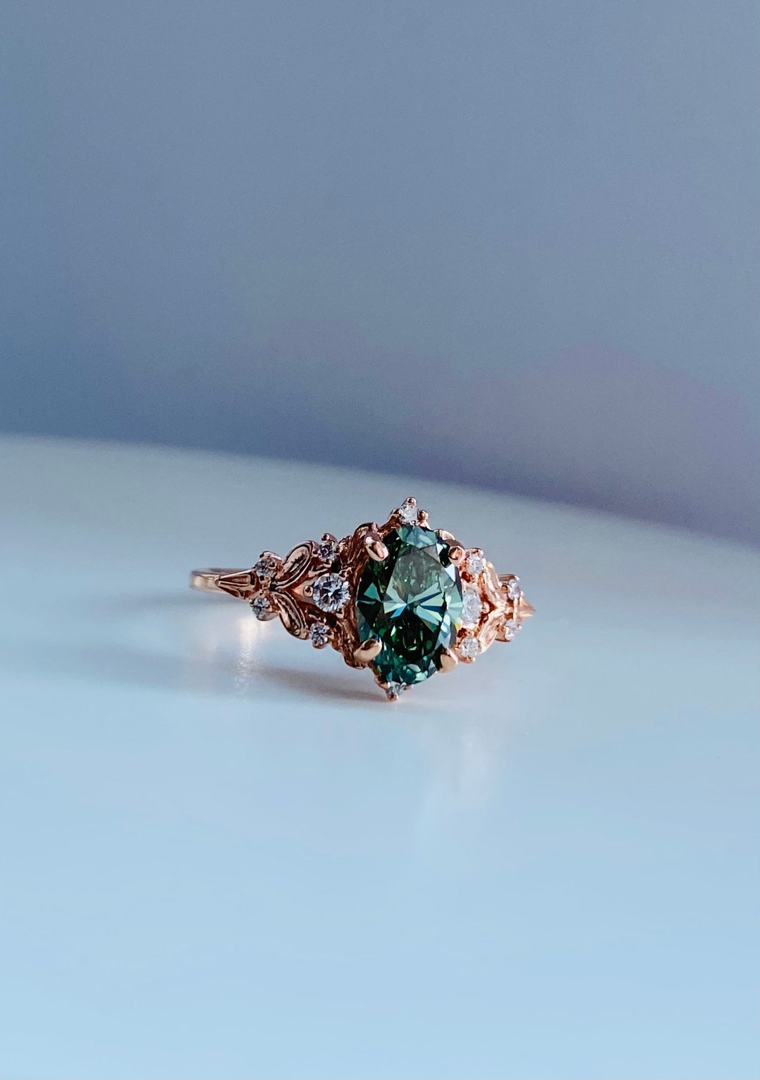 Greta Forest Green Diamond Ring. Eleven Bespoke Engagement Ring ...