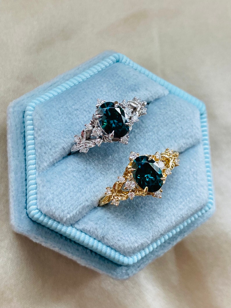 Greta Peacock Sapphire Engagement Ring: Elvish Gold Filigree Design - Etsy