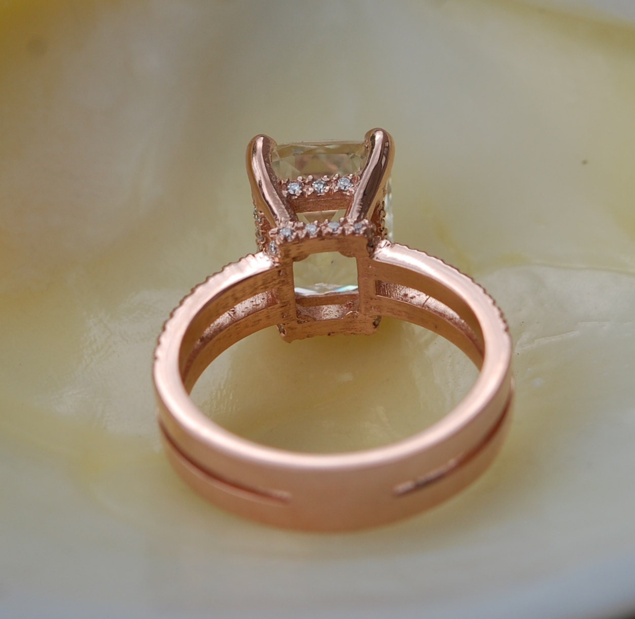 Emerald Cut Engagement Ring Blake Lively Ring White Sapphire Engagement