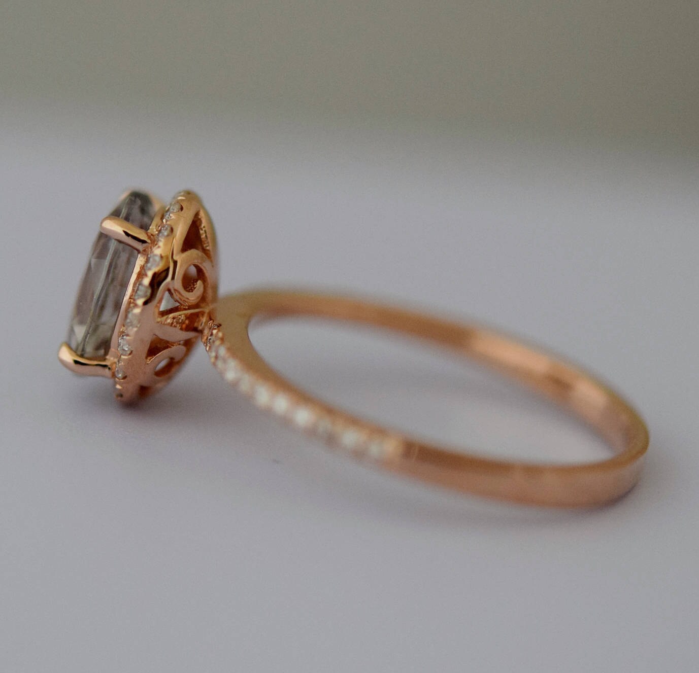 Color change Sapphire Engagement Ring 14k Rose Gold Diamond Engagement ...