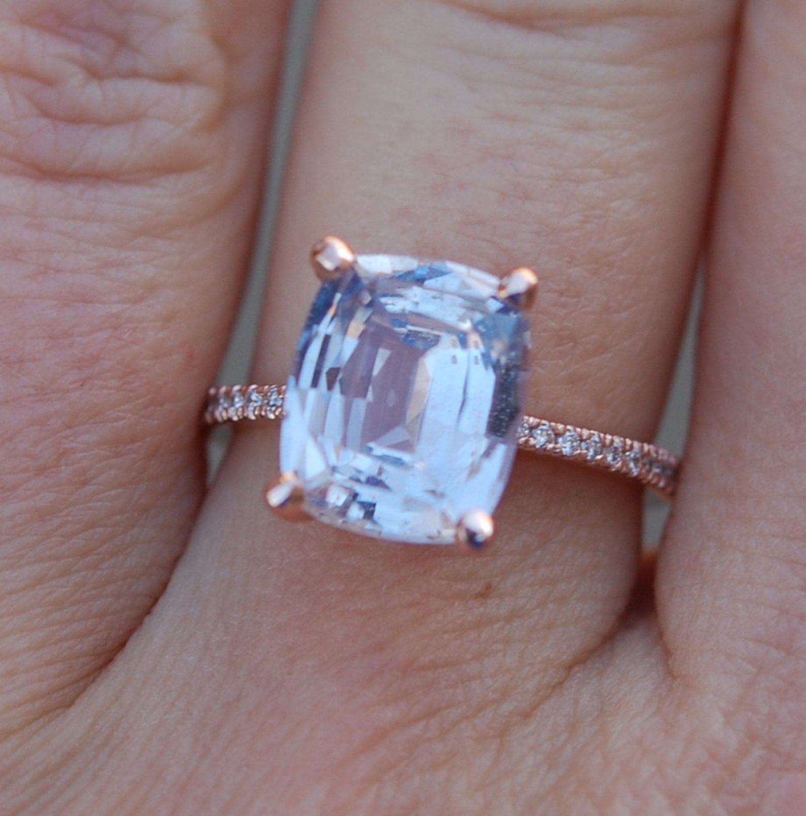 Cushion Engagement Ring. Color Change Engagement Ring Cushion | Etsy