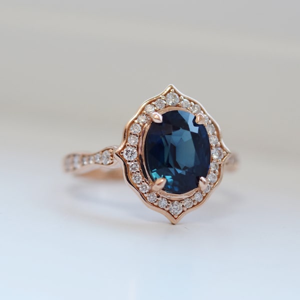 Blue Halo Ring - Etsy