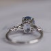 Ice Blue Sapphire Engagement Ring. Oval White Gold Engagement - Etsy