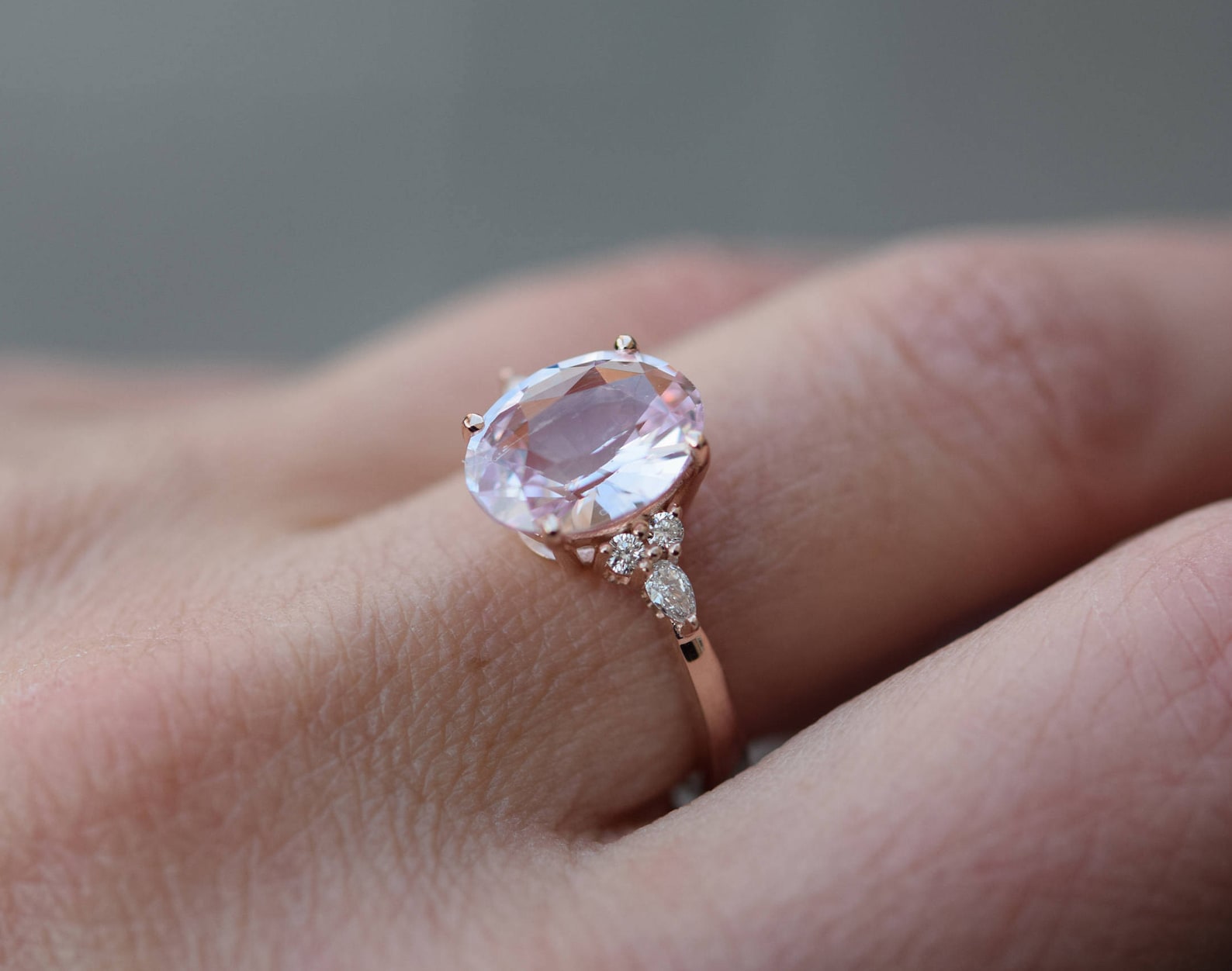 Blush Pink Sapphire Engagement Ring. Light Peach Pink Sapphire - Etsy