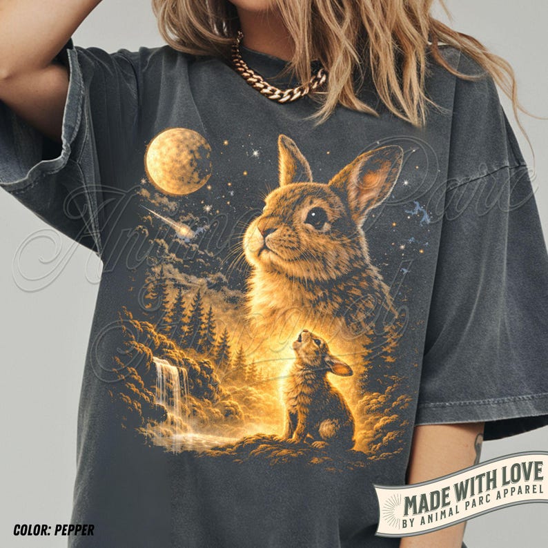 Bunny Howling to the Moon Vintage T-shirt, Silly Rabbit Tee Easter Gift ...