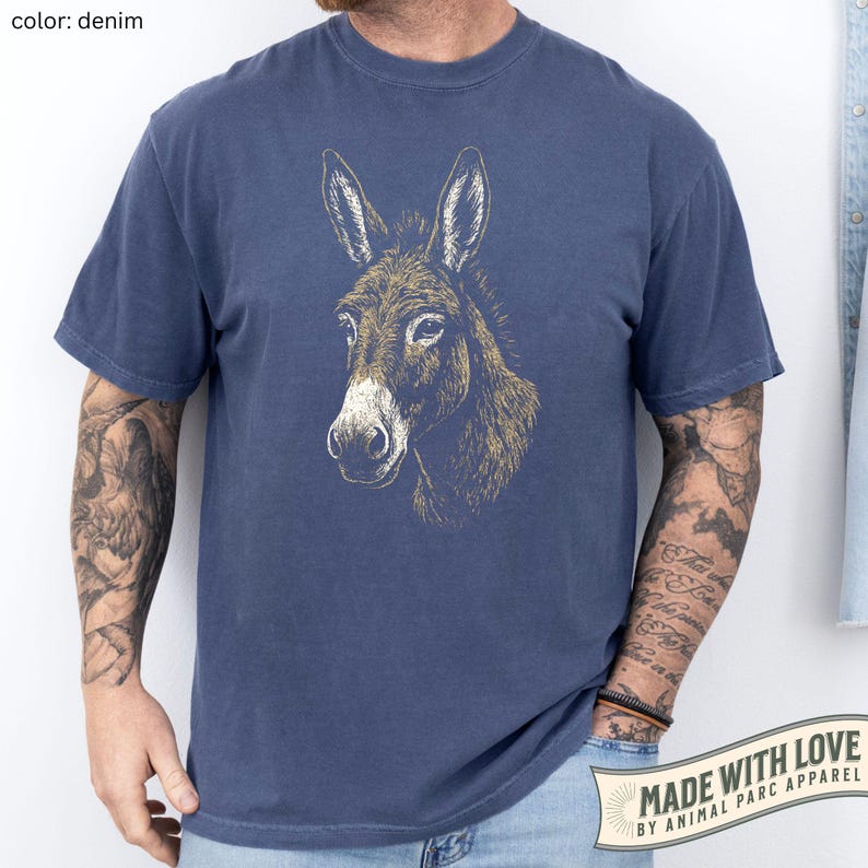 Vintage Donkey Graphic Tee, Donkey Shirt, Farmer Tee, Gift Donkey Owner ...