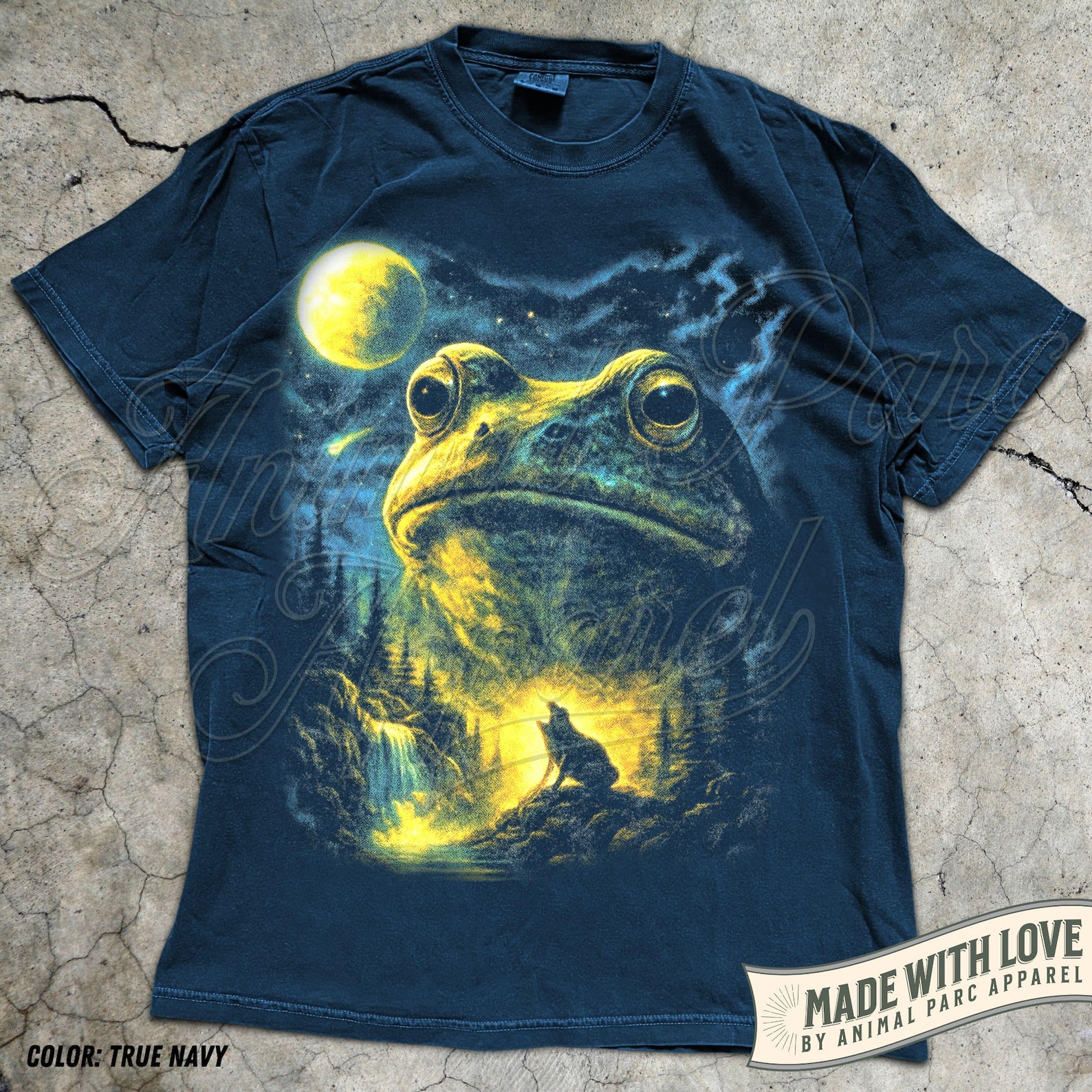 Frog Howling to the Moon T-shirt, 90s Full Moon Animals Graphic Tee ...