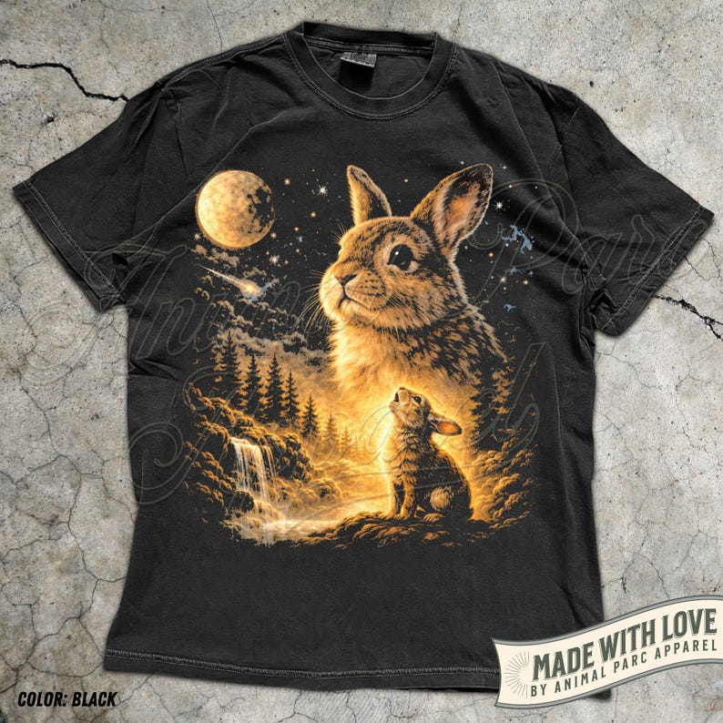 Bunny Howling to the Moon Vintage T-shirt, Silly Rabbit Tee Easter Gift ...