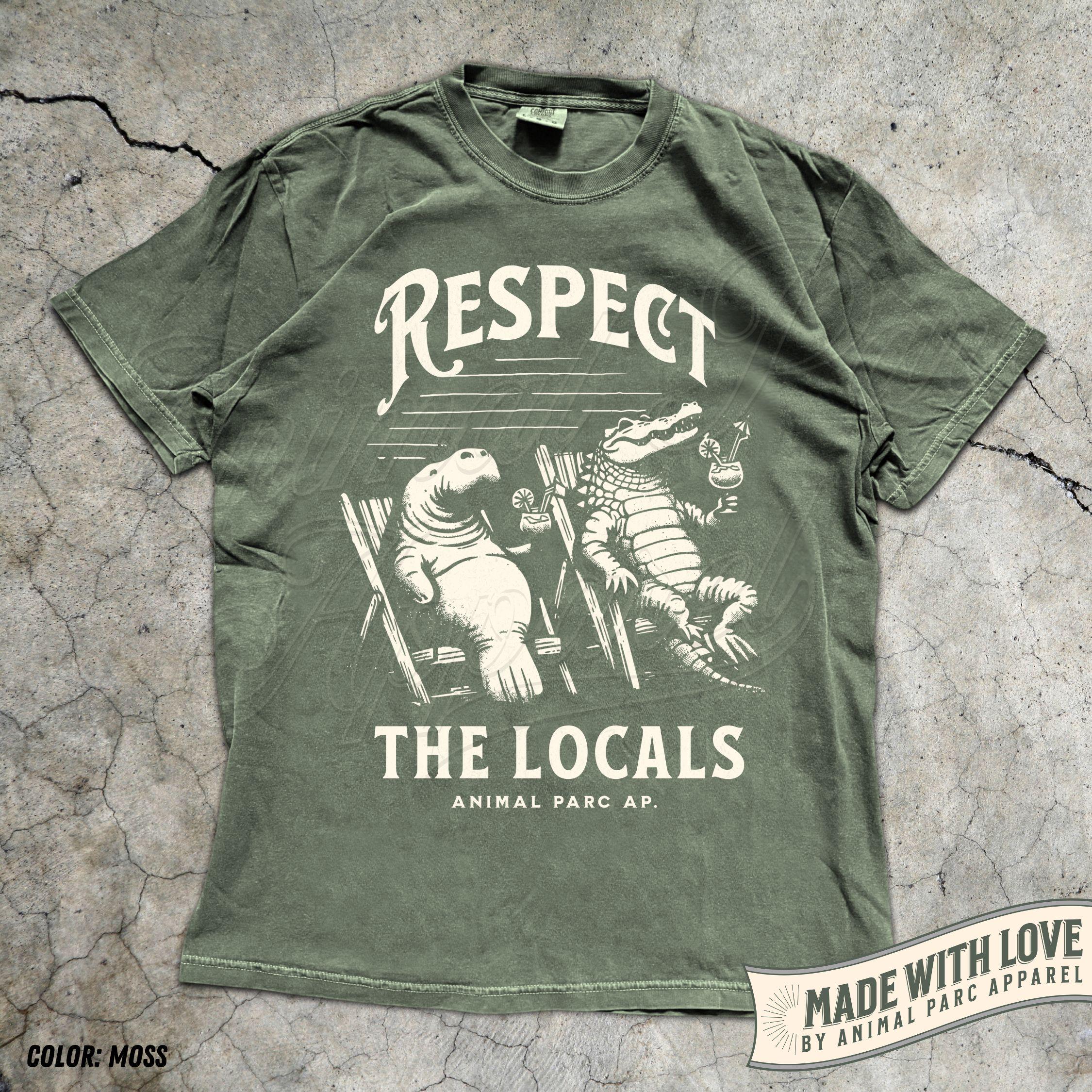Respect the Locals Vintage T Shirt Everglades Florida Crocodile Manatee ...