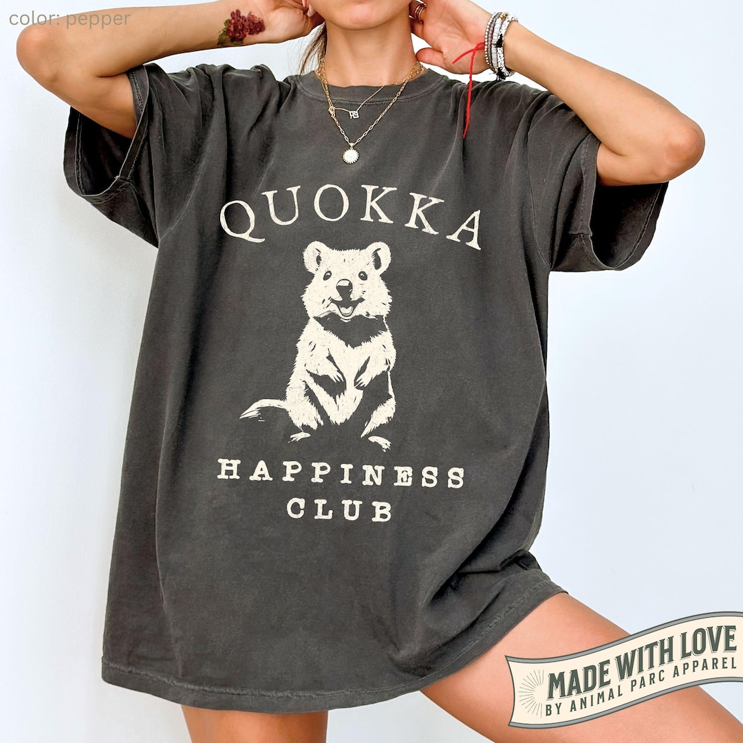 Quokka Happiness Club Vintage T Shirt, Unisex Cute Quokka Graphic Tee ...