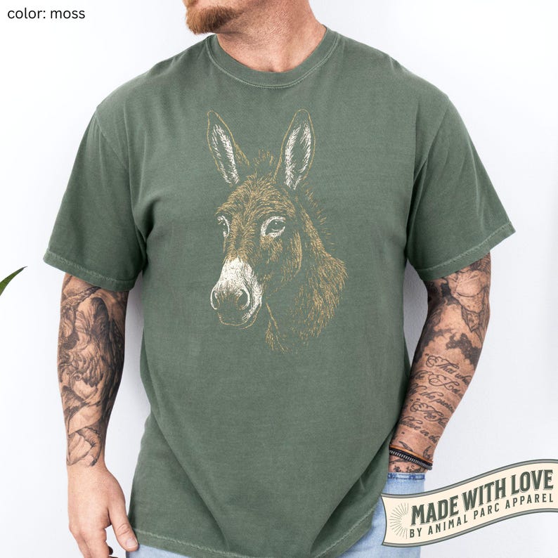 Vintage Donkey Graphic Tee, Donkey Shirt, Farmer Tee, Gift Donkey Owner ...