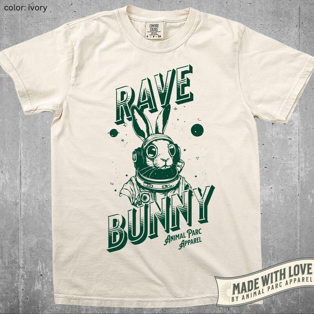 Rave Bunny Retro T Shirt, Funny Rabbit Vintage Tee, Rabbit Sunglasses ...