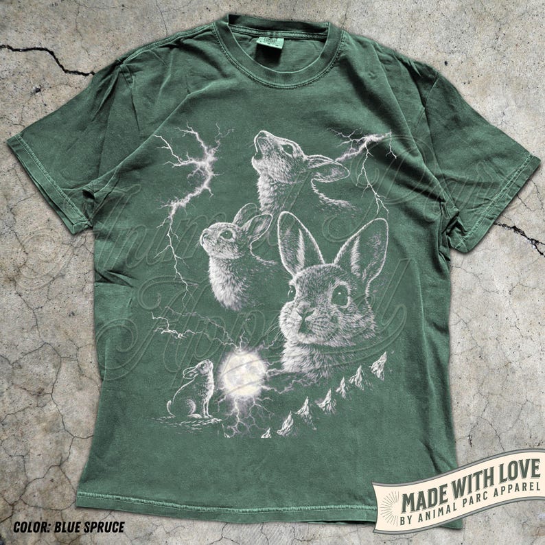 Bunny Howling to the Moon Vintage T-shirt, Silly Rabbit Tee Easter Gift ...