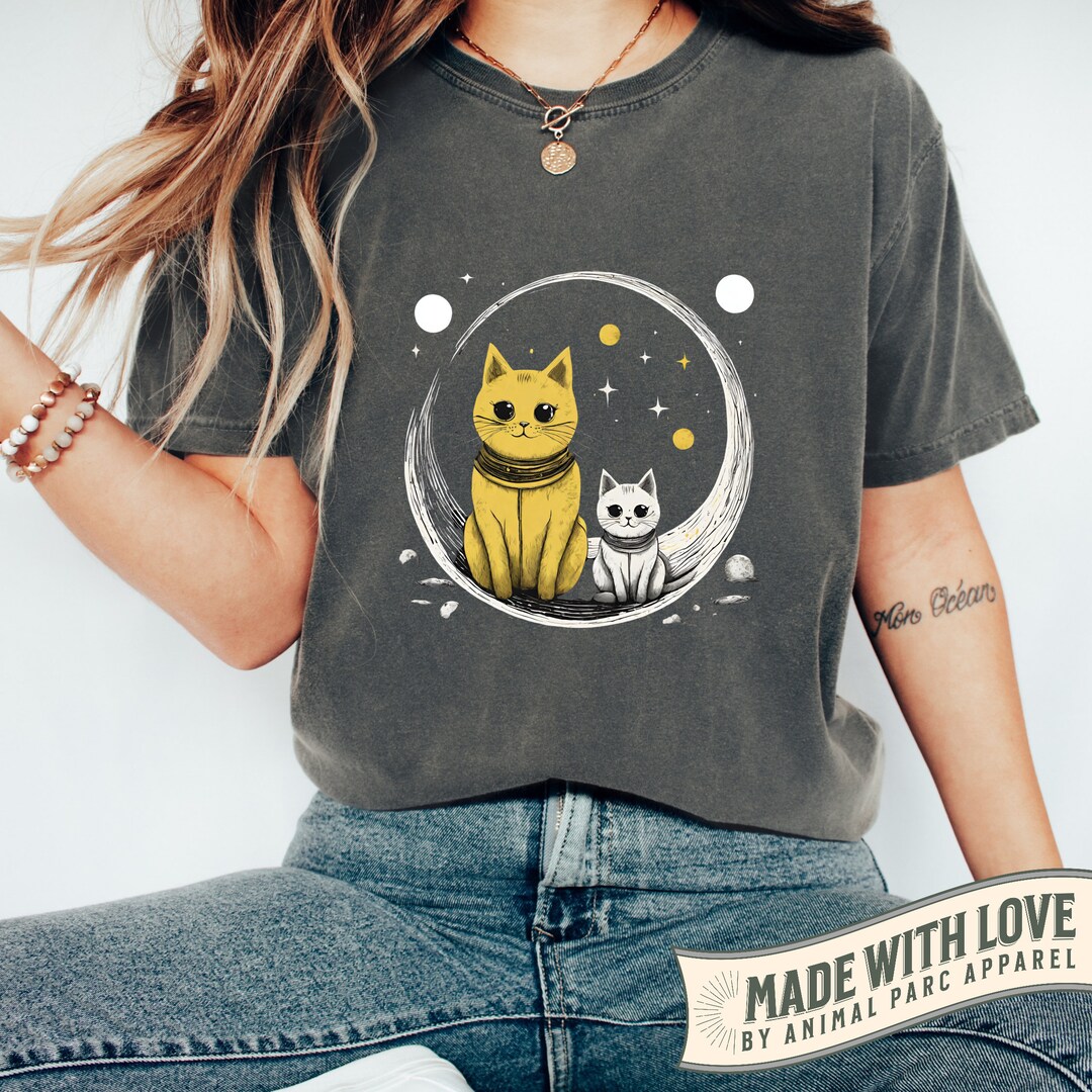 Moon Cats Vintage T Shirt, Cute Cats, Cat Mom Shirt, Adorable Cats T ...