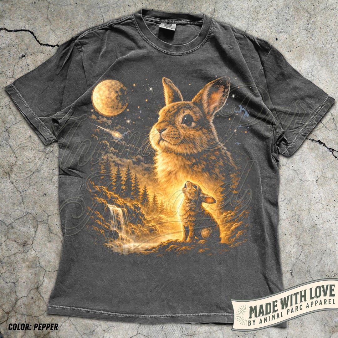 Bunny Howling to the Moon Vintage T-shirt, Silly Rabbit Tee Easter Gift ...